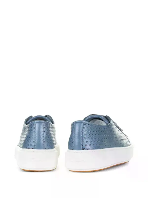 Santoni Perforated-detail Low-top Sneakers - Blue