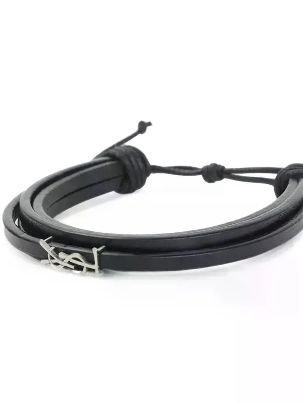 Saint Laurent Cassandre Multi-strand Leather Bracelet