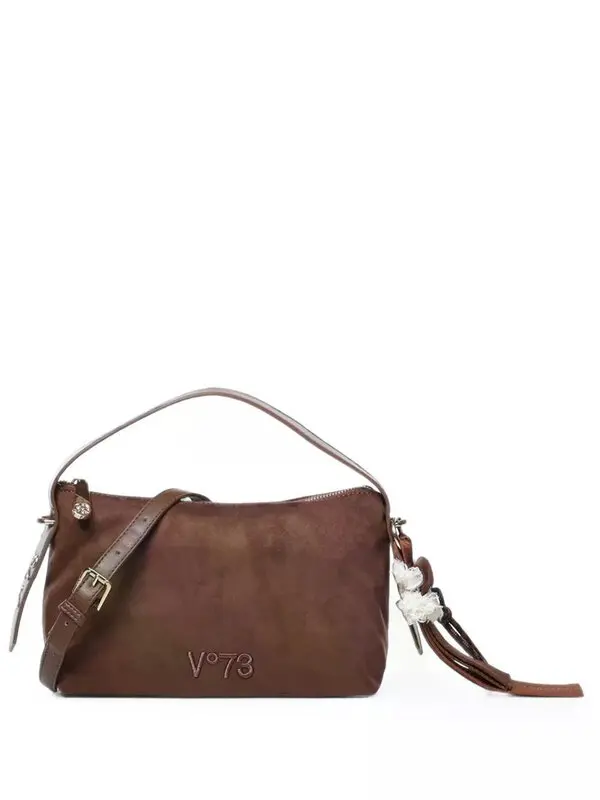 V°73 Danielle Logo-embroidered Fringe-charm Shoulder Bag - Brown