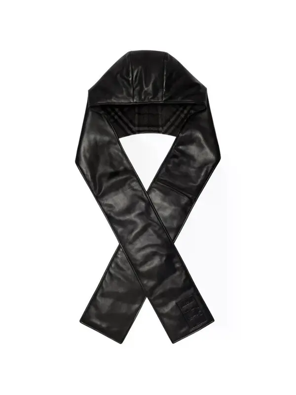 Burberry Leather Hooded Scarf - Black