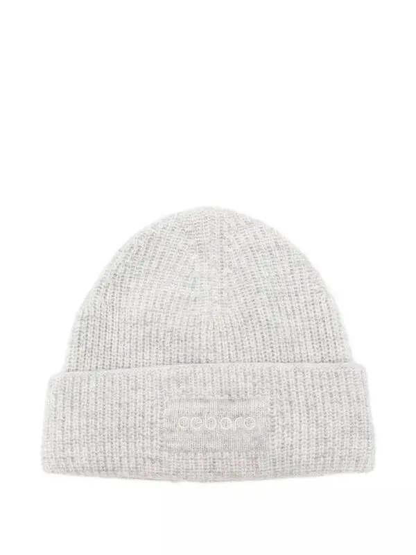 Iceberg Logo-patch Ribbed Beanie Hat
