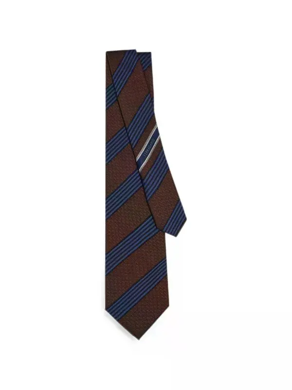 FERRAGAMO Regimental Gancini Silk Jacquard Tie