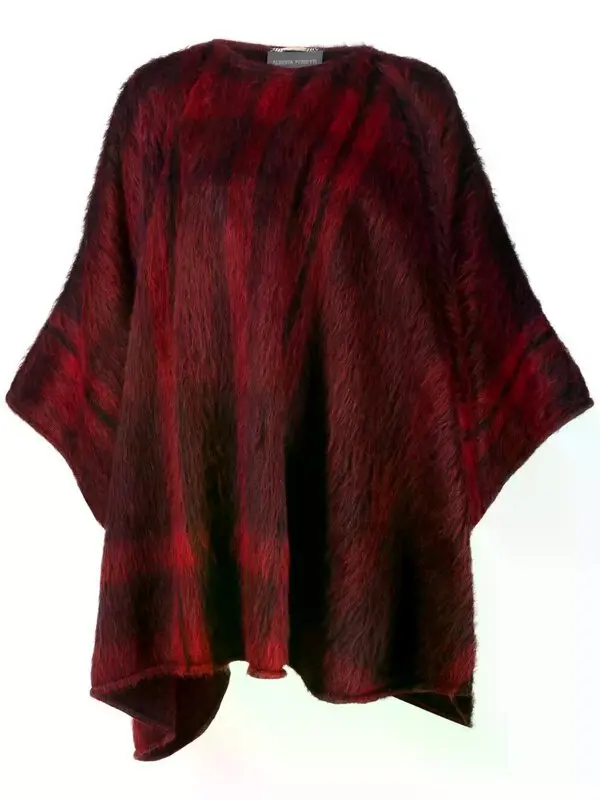 Alberta Ferretti Tartan-pattern Brushed Cape