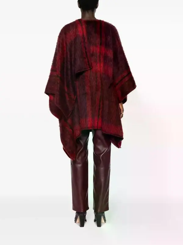 Alberta Ferretti Tartan-pattern Brushed Cape