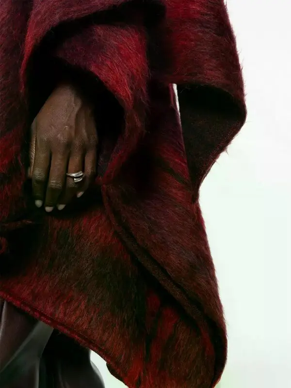 Alberta Ferretti Tartan-pattern Brushed Cape