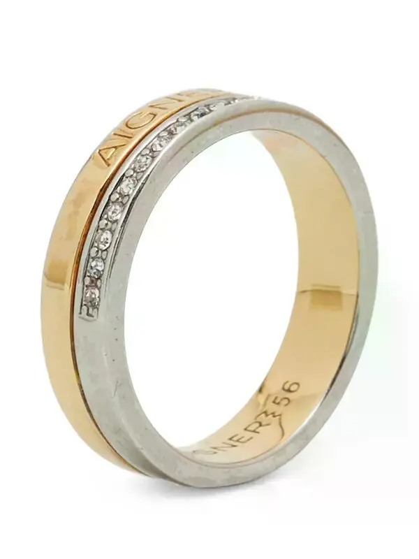 AIGNER Crystal-embellished Engraved Ring