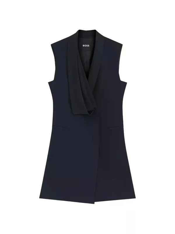 BOSS Tuxedo-style Dress With Draped Lapel - Blue