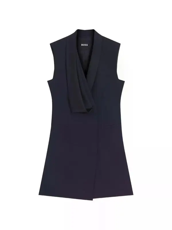 BOSS Tuxedo-style Dress With Draped Lapel - Blue
