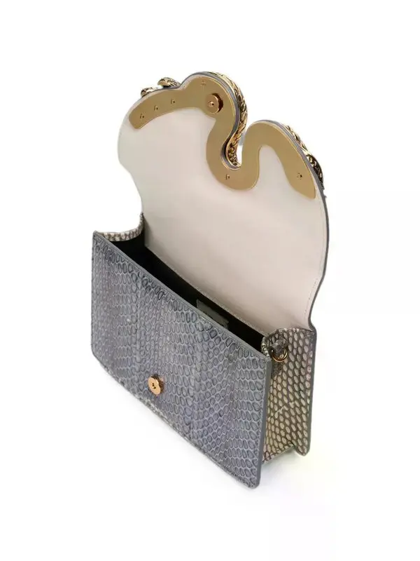 Roberto Cavalli Snake-motif Leather Clutch Bag - Grey