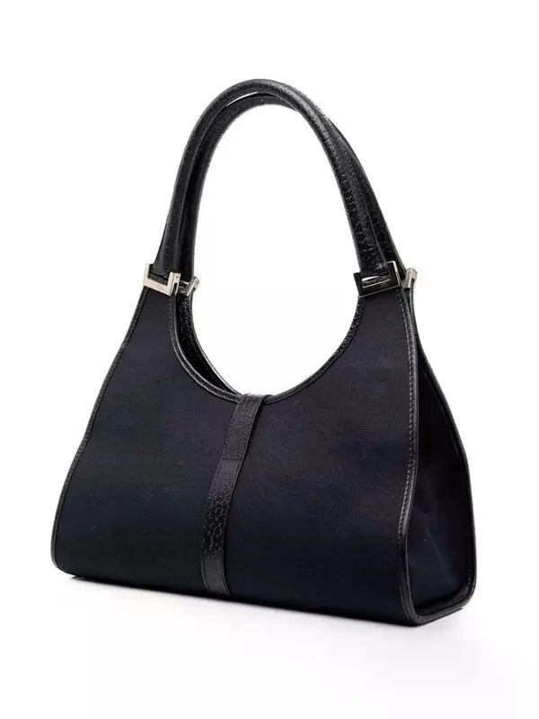 Gucci 1999-2008 Canvas Jackie Bardot Shoulder Bag - Black