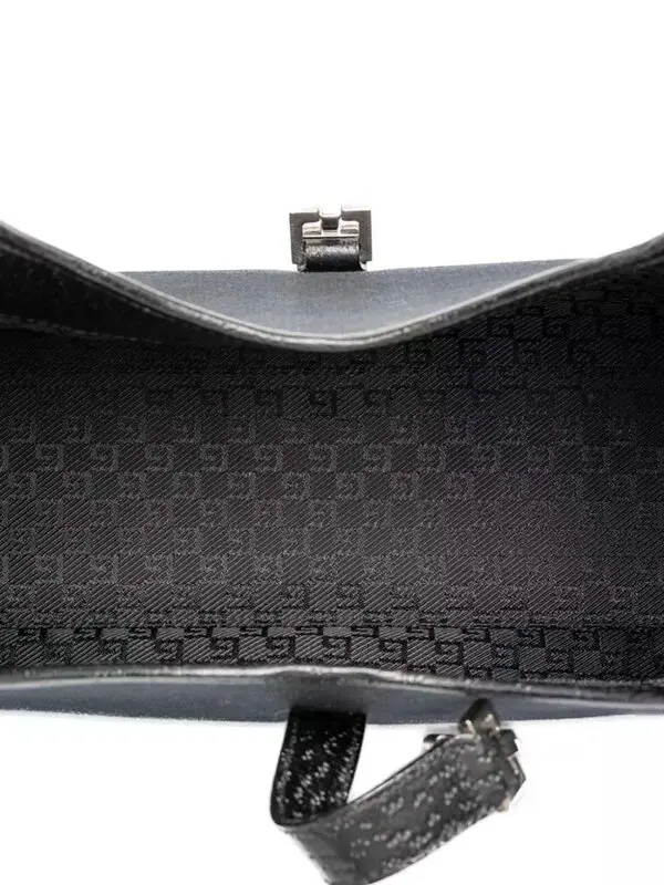 Gucci 1999-2008 Canvas Jackie Bardot Shoulder Bag - Black