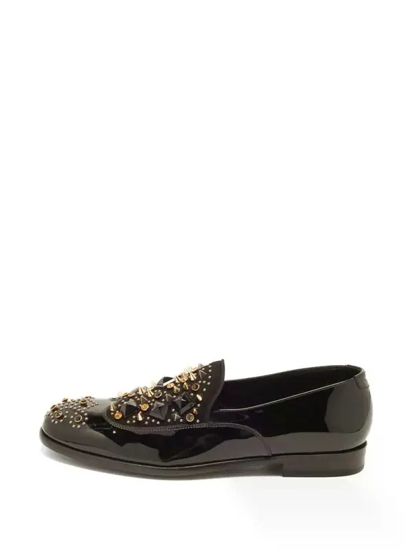 Dolce & Gabbana Studded Patent Leather Loafers