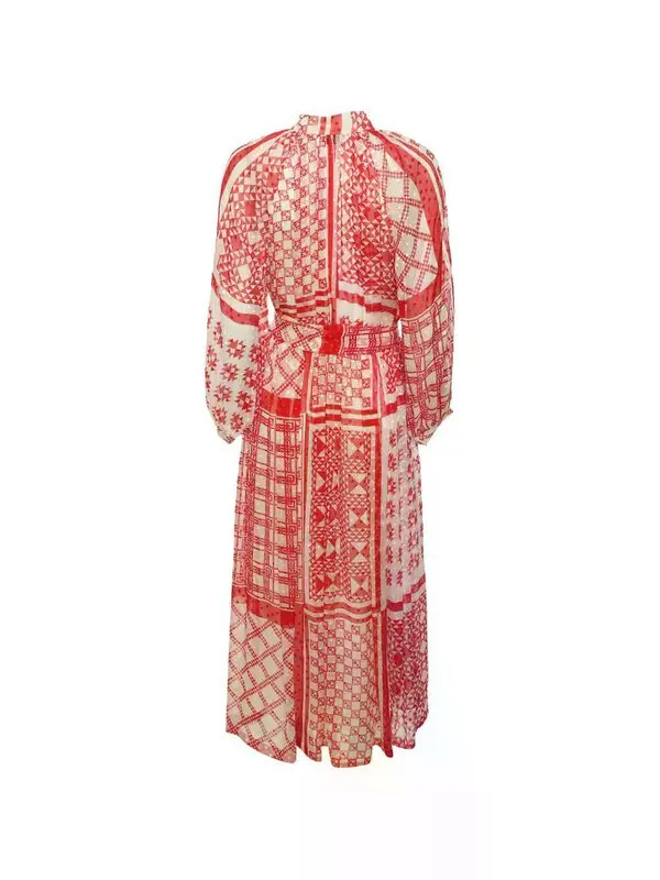 Fendi Geometric-print Belted Maxi Dress
