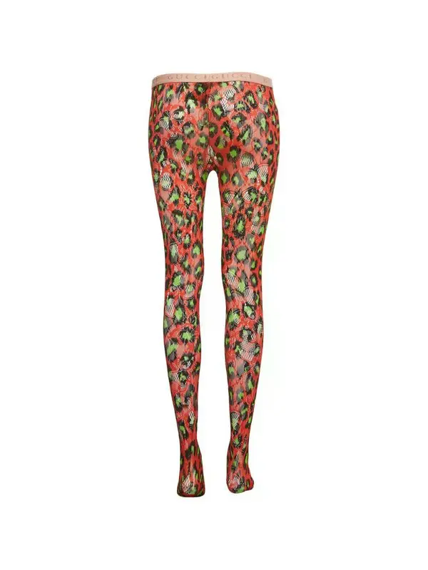 Gucci Blossom Leopard-print Tights