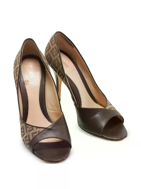 Fendi Zucca Peep-toe Sandals