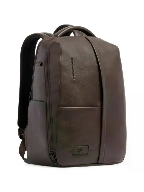PIQUADRO Grained Leather Backpack