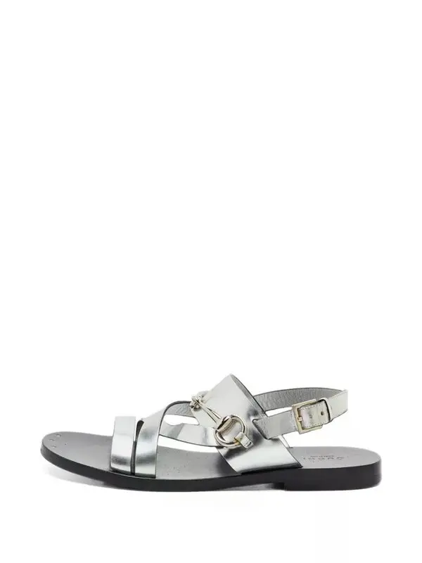 Gucci Horsebit Strappy Sandals - Silver