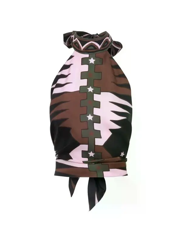 Emilio Pucci Printed Silk Halterneck Top