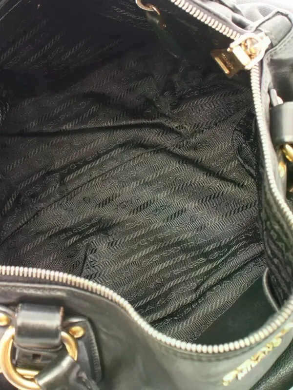 Prada 2000s Logo Plaque Tote Bag
