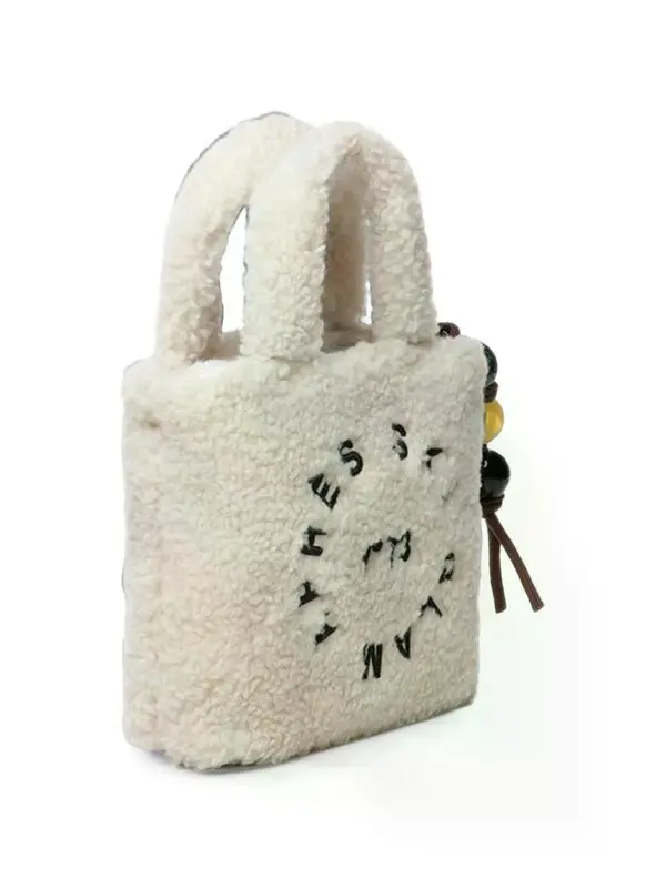V°73 Teddy-effect Embroidered Tote Bag