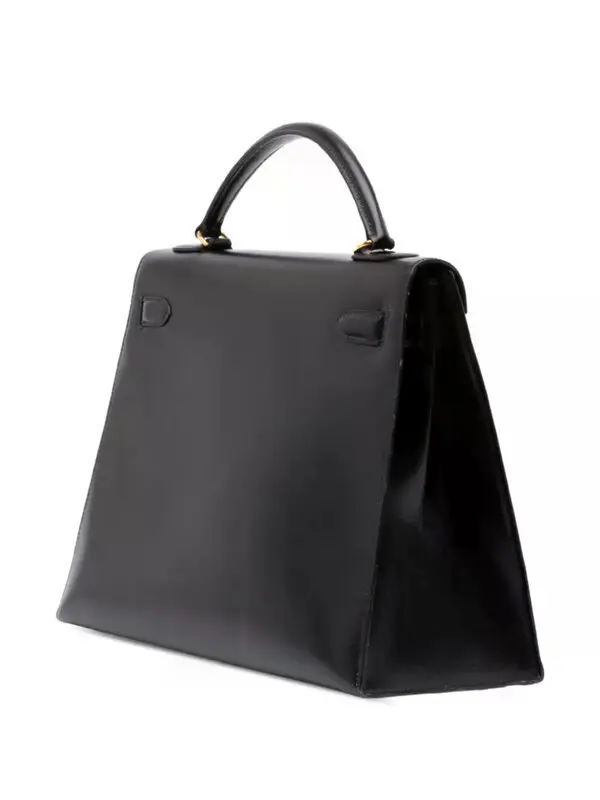 Hermès 1986 Box Calf Kelly Sellier 32 Satchel - Black