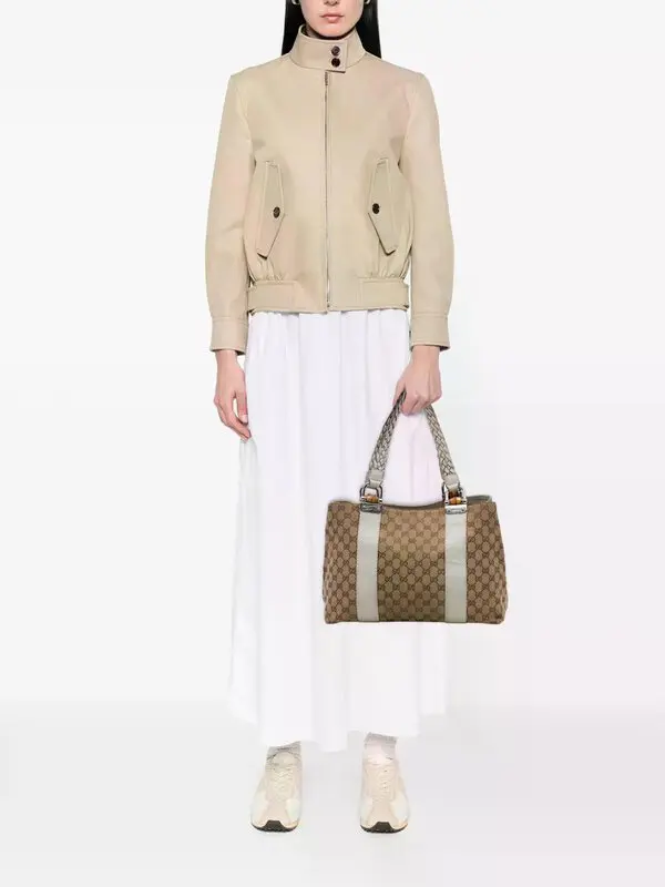Gucci 2016-2026 Medium Gg Canvas Bamboo Libeccio Tote Bag