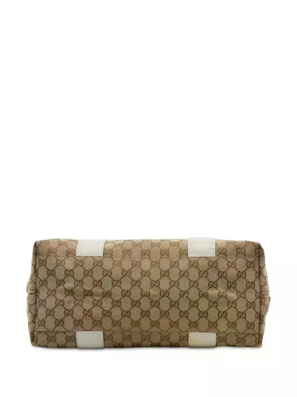 Gucci 2016-2026 Medium Gg Canvas Bamboo Libeccio Tote Bag