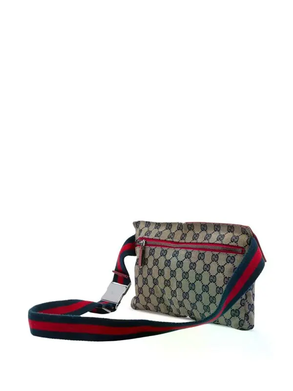 Gucci 2000-2015 Gg Canvas Web Double Pocket Belt Bag