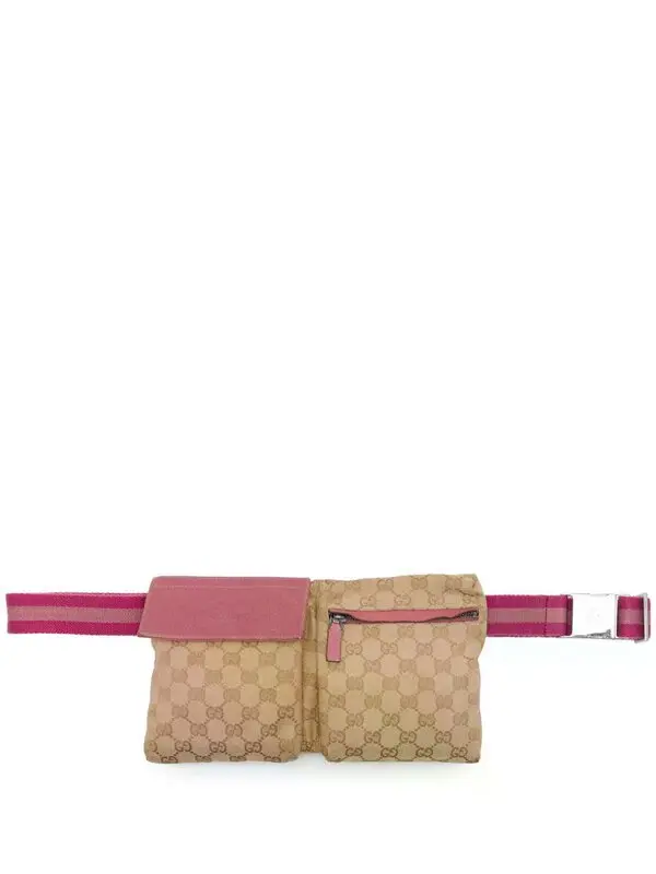 Gucci 2000-2015 Gg Canvas Web Double Pocket Belt Bag