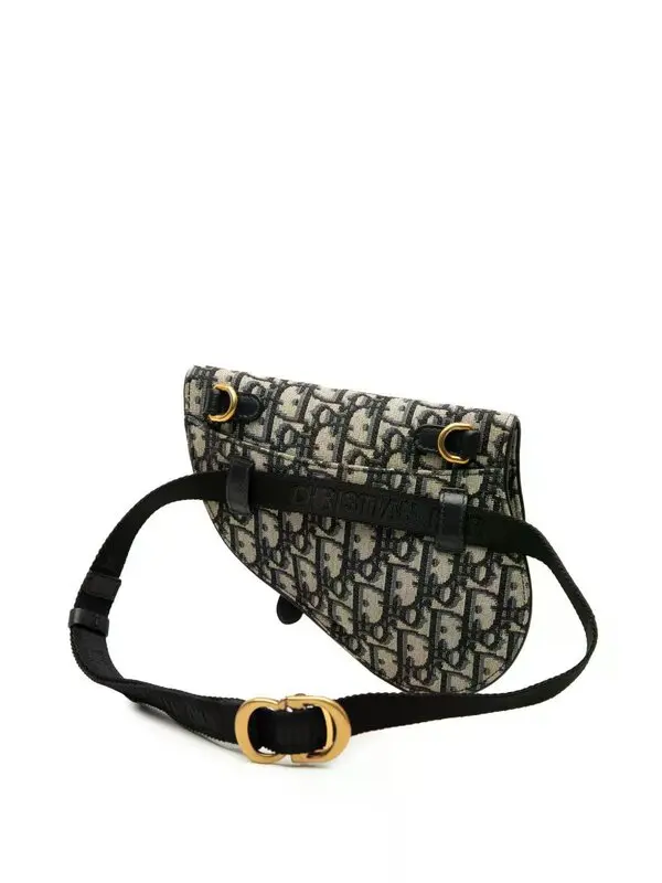 Dior 2019 Mini Oblique Canvas Saddle Pouch Belt Bag