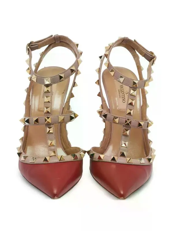 Valentino Garavani Rockstud Caged Heeled Pumps - Red
