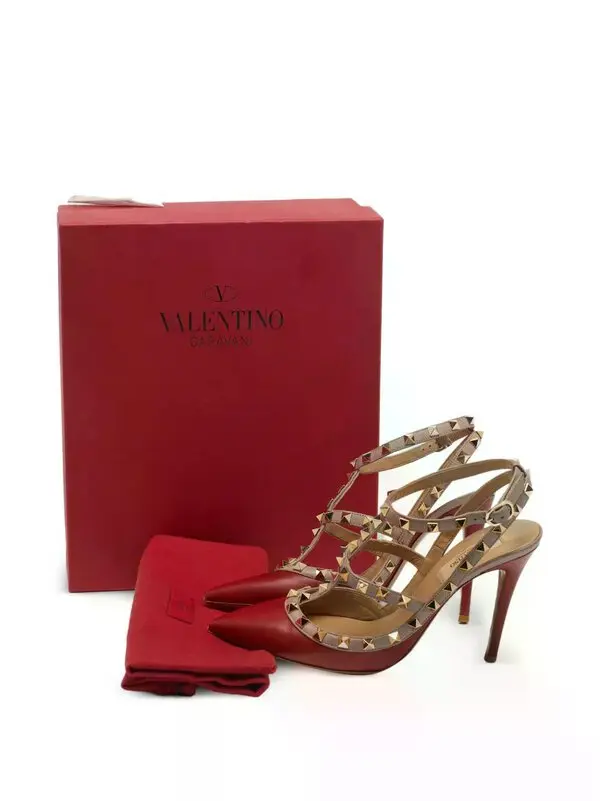Valentino Garavani Rockstud Caged Heeled Pumps - Red