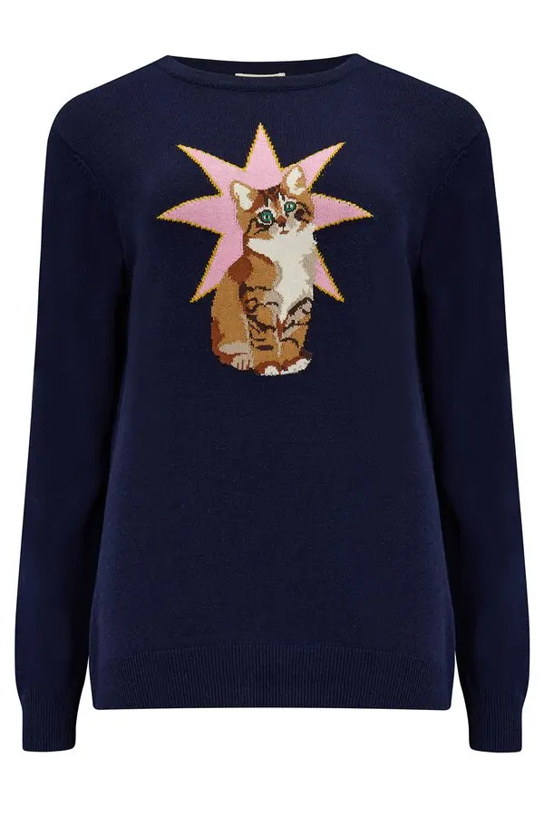 SUGARHILL BRIGHTON Rita Sweater Navy, Star Cat