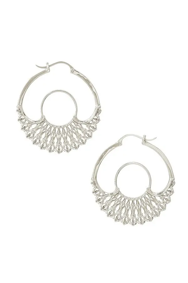 ASTOR & ORION Iris Sculptural Hoops Small - Silver