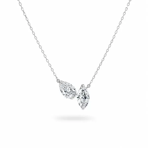 SPERO LONDON Pear & Marquise Sterling Necklace - Silver
