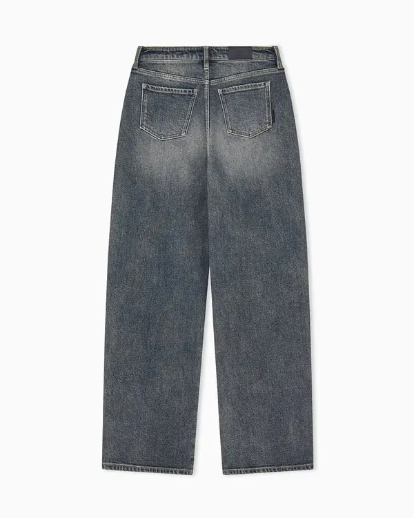 Armani Exchange Oversized Fit 5 Pockets Denim Pant With Embellishment