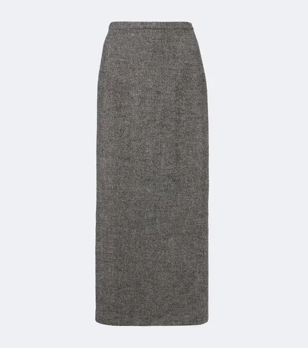 Magda Butrym Wool And Cashmere-blend Midi Skirt - Grey