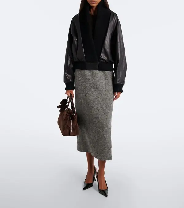 Magda Butrym Wool And Cashmere-blend Midi Skirt