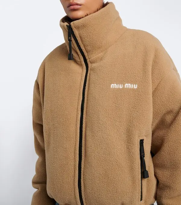 Miu Miu Logo Fleece Down Jacket