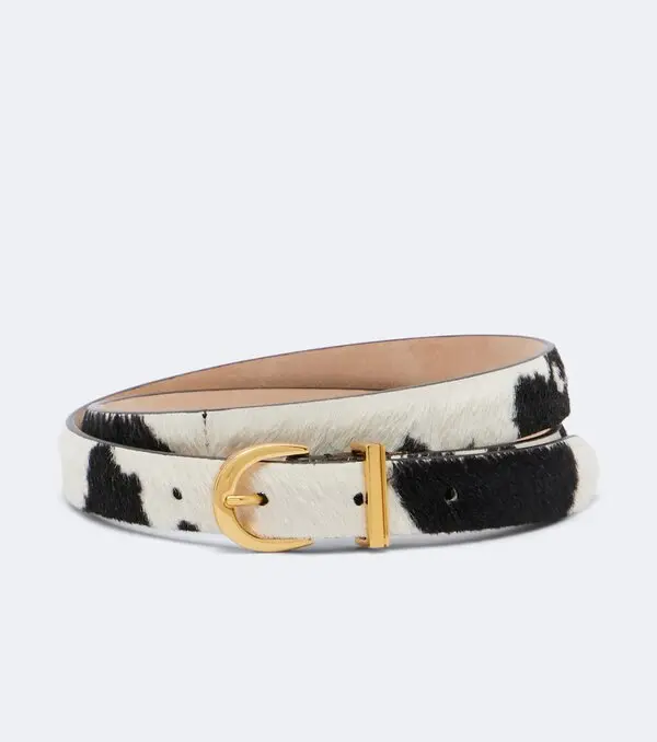 Khaite Luna Cow-print Calf Hair Belt