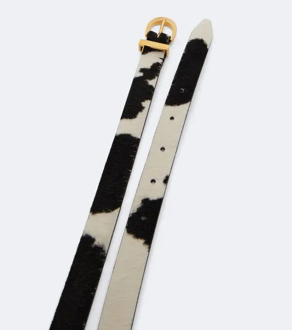 Khaite Luna Cow-print Calf Hair Belt