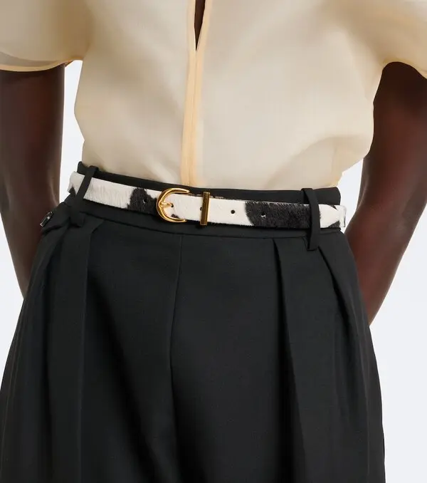 Khaite Luna Cow-print Calf Hair Belt