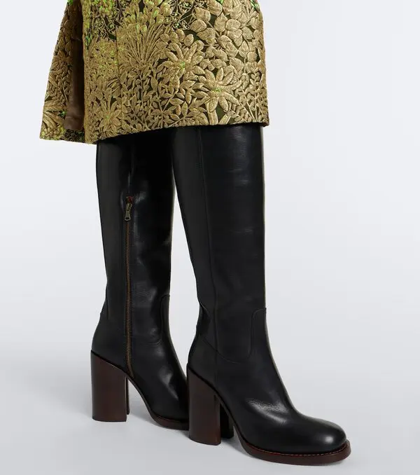 Dries Van Noten Leather Over-the-knee Boots