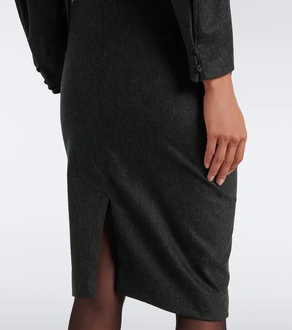 Khaite Harlin Wool And Cashmere Midi Dress