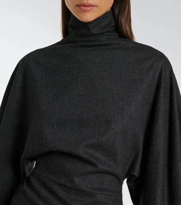 Khaite Harlin Wool And Cashmere Midi Dress