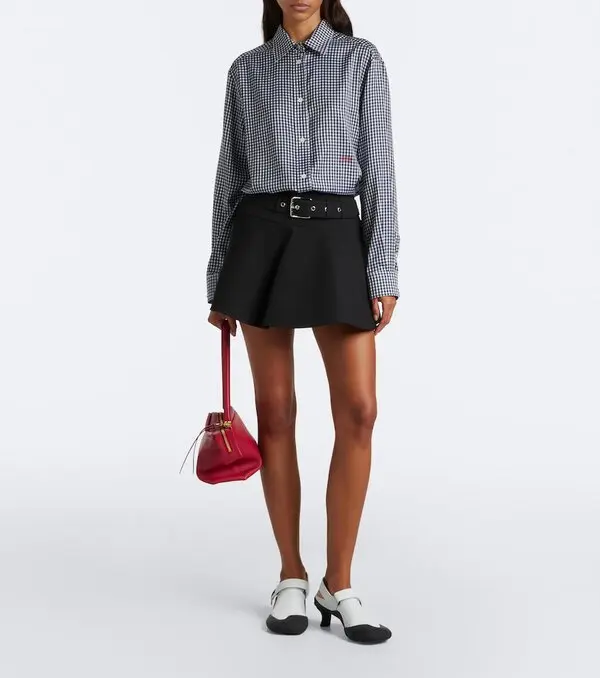 Loewe Belted Cotton Mini Skirt
