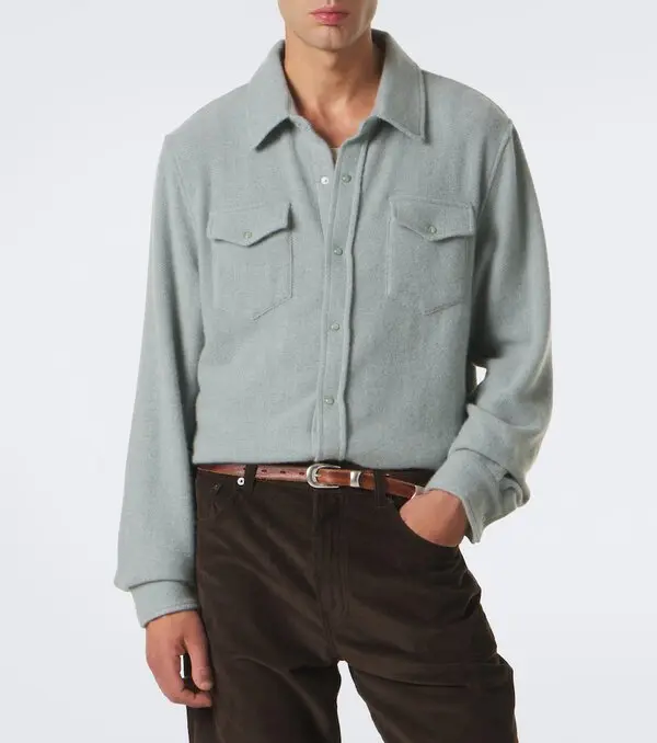 GOD'S TRUE CASHMERE Cashmere Shirt With Emeralds