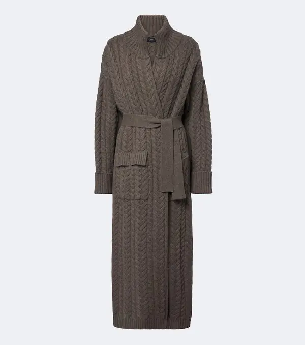 Arch4 Bond Street Cable-knit Cashmere Long Cardigan - Brown