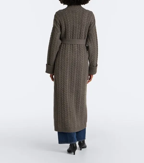 Arch4 Bond Street Cable-knit Cashmere Long Cardigan - Brown