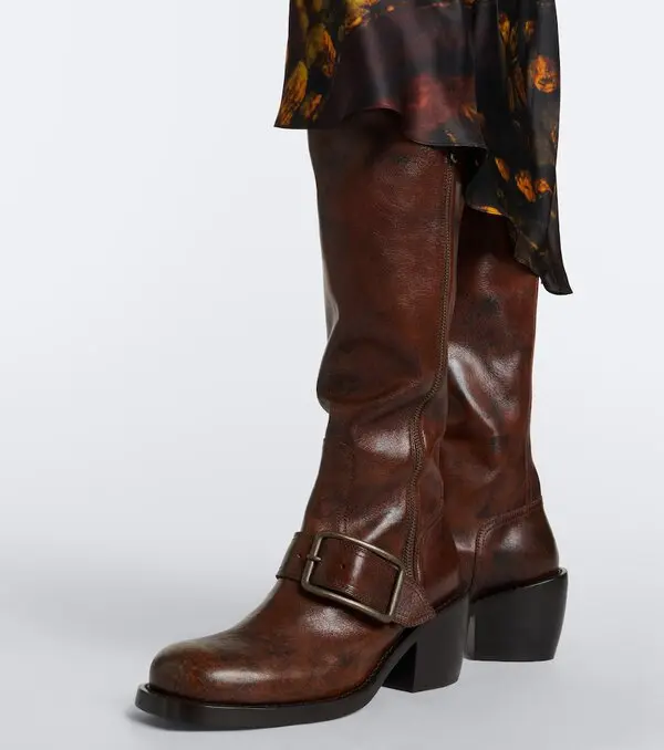 Dries Van Noten Leather Over-the-knee Boots